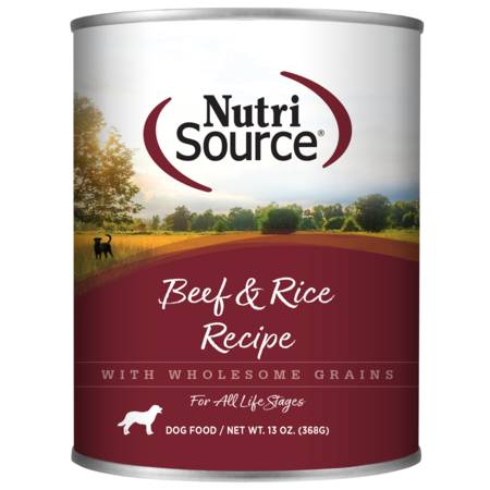 Nutrisource Dog Can Beef & Rice 12.3 oz 12/Case - Southeast Pet Online ...