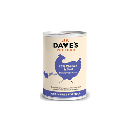 Dave's Dog Can Premium 95% Chicken & Beef 13 oz 12/Case - Southeast Pet ...