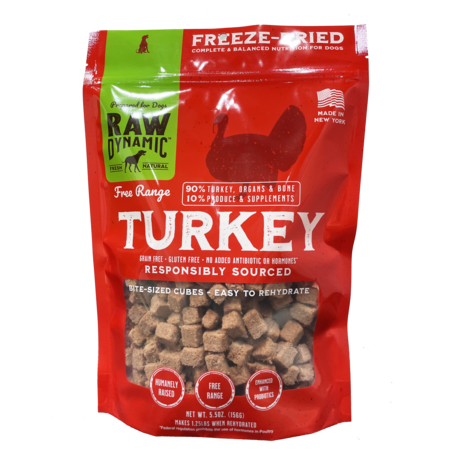 Raw Dynamic Dog Food FD Turkey 14 oz - Southeast Pet Online Ordering