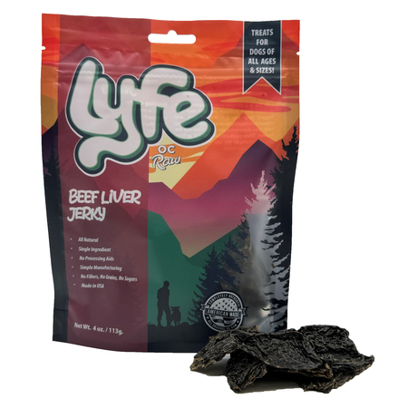 OC Raw Lyfe Dog Treat Beef Liver Jerky 4 oz - Southeast Pet Online Ordering