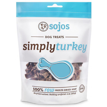 Sojos Dog Treat Simply Turkey 4 oz - Southeast Pet Online Ordering