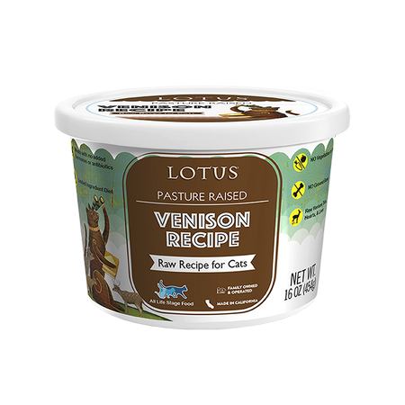 Lotus Cat Frozen Venison Pasture Raised 17 oz - Southeast Pet Online ...
