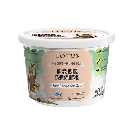 Lotus Cat Frozen Pork Vegetarian Fed 17 oz - Southeast Pet Online Ordering