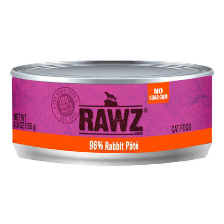 Rawz Cat Can GF 96% Pate' Rabbit 3 oz 18/Case - Southeast Pet Online ...