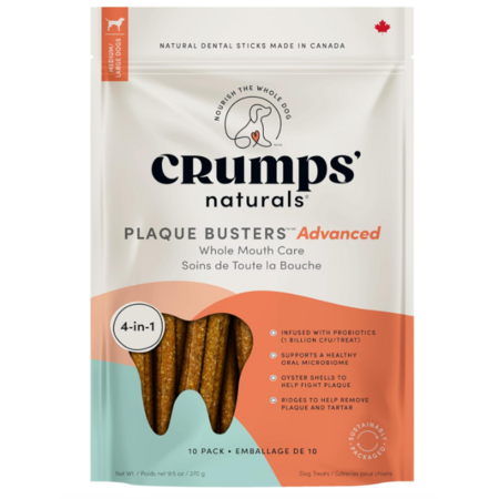 Crumps' Dog Treat Plaque Buster Probiotic Mouth Care 9.5 oz 10 Pack ...