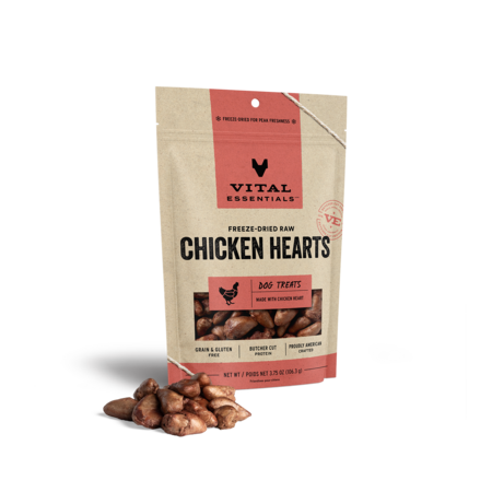 Vital Essentials Dog Treat FD Chicken Hearts 3.75 oz - Southeast Pet ...