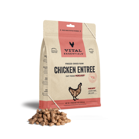 Vital Essentials Cat Food FD Mini Nibs Chicken 8 oz - Southeast Pet ...