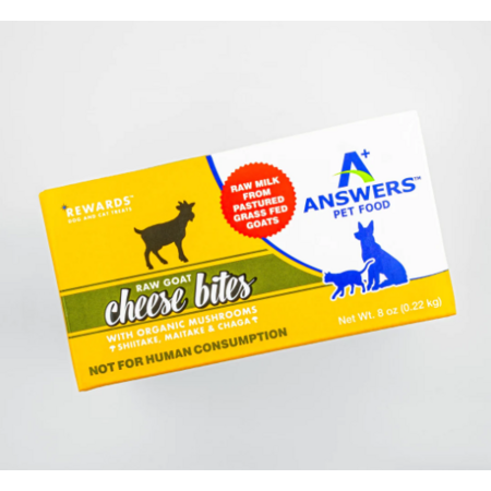 Answers Dog Treat Frozen Raw Goat Milk Cheese Organic Mushroom 8 oz ...
