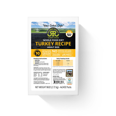 Raised Right Dog Frozen Turkey Bulk Box 6# - Southeast Pet Online Ordering