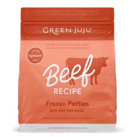 Green Juju Dog Frozen Beef Patties 6# - Southeast Pet Online Ordering
