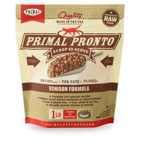 Primal Cat Frozen Pronto Venison 1# - Southeast Pet Online Ordering