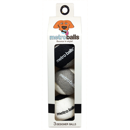 Metro Paws Dog Toy Metro Tennis Balls Black 3/Pack - Southeast Pet ...